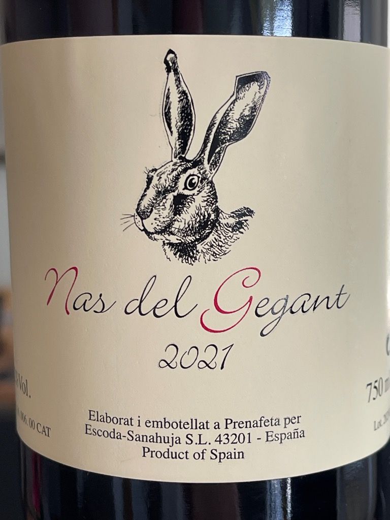 2022 Celler Escoda-Sanahuja Vino de Mesa Nas del Gegant, Spain ...