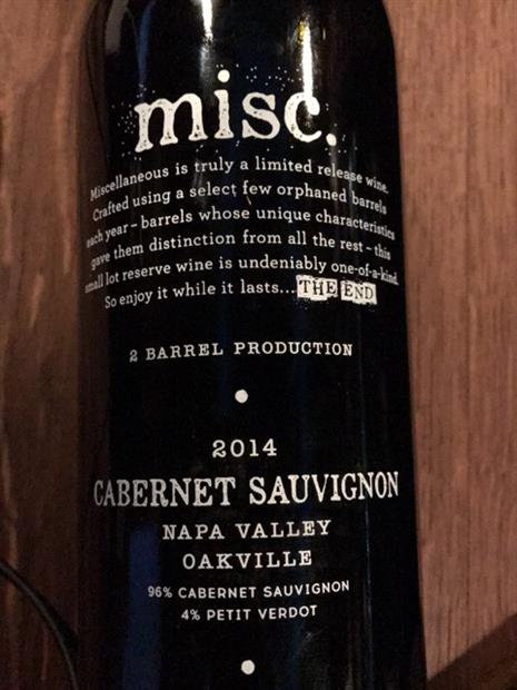 2014 Misc. Wines Cabernet Sauvignon Oakville, USA, California, Napa ...