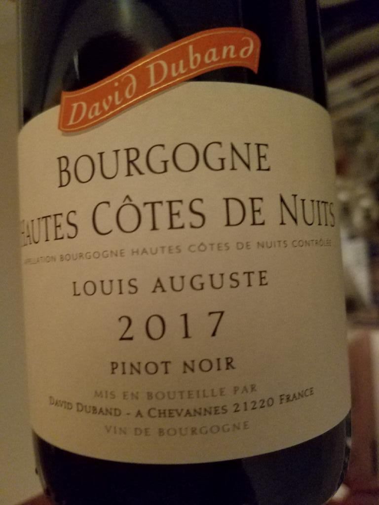 2018 David Duband Bourgogne Hautes-Côtes de Nuits Cuvée Louis Auguste ...
