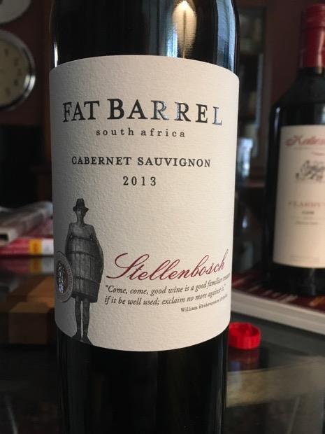 2013 Fat Barrel Cabernet Sauvignon, South Africa, Coastal Region ...