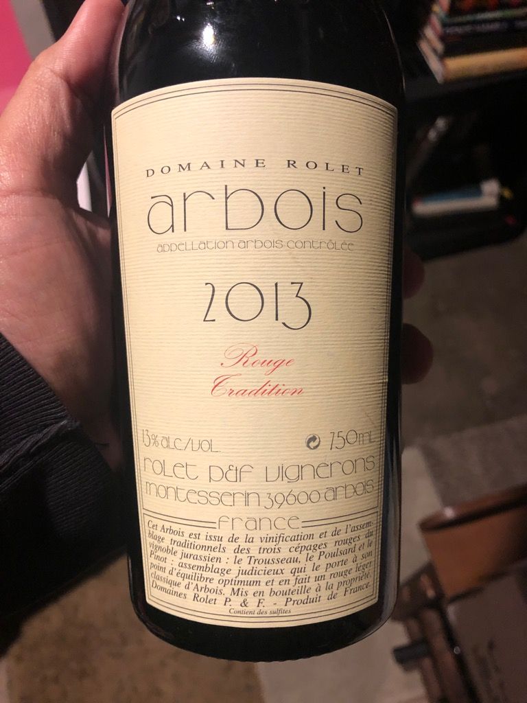 2013 Domaine Rolet Arbois Tradition Rouge, France, Jura, Arbois ...