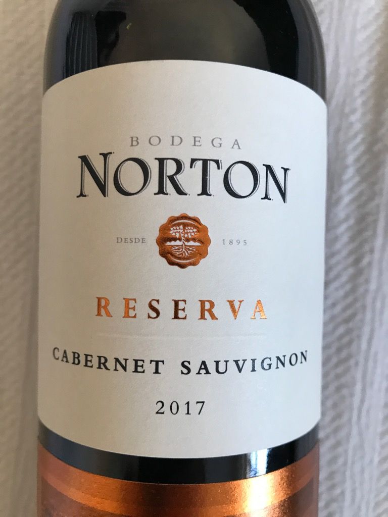 2017 Bodega Norton Cabernet Sauvignon Reserva, Argentina, Mendoza, Lujan de Cuyo - CellarTracker