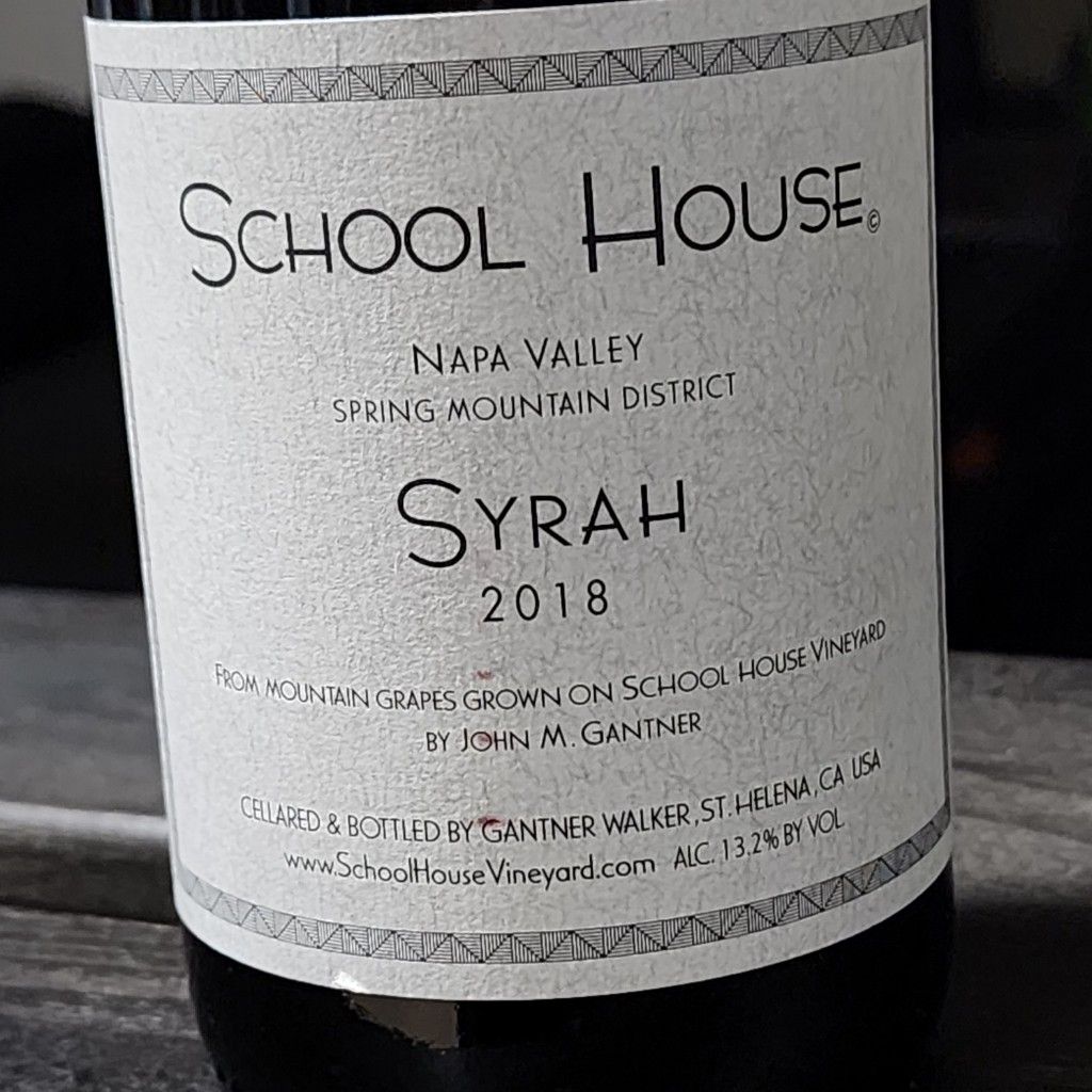 2018 School House Syrah, USA, California, Napa Valley, Spring Mountain ...