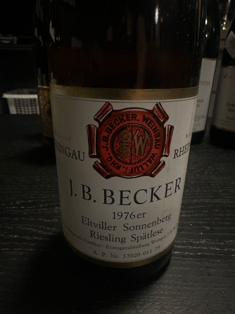 1976 J.B. Becker Eltviller Sonnenberg Riesling Spätlese trocken ...