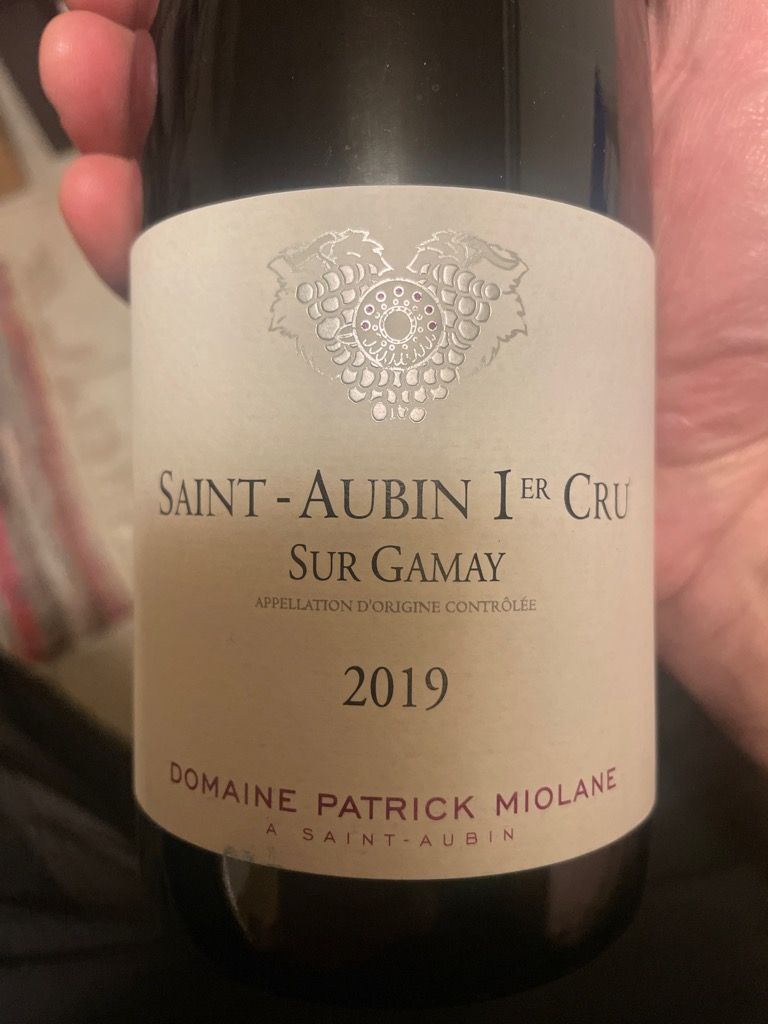 2019 Domaine Patrick Miolane Saint-Aubin 1er Cru Sur Gamay, France ...