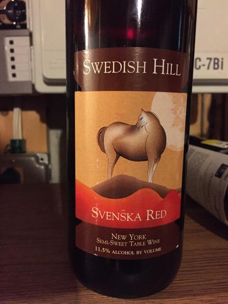 NV Swedish Hill Vineyard Svenska Red- semi-sweet table wine, USA, New ...