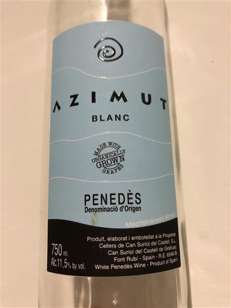 2019 Cellers de Can Suriol del Castell Azimut Blanc Castell de Grabuac ...