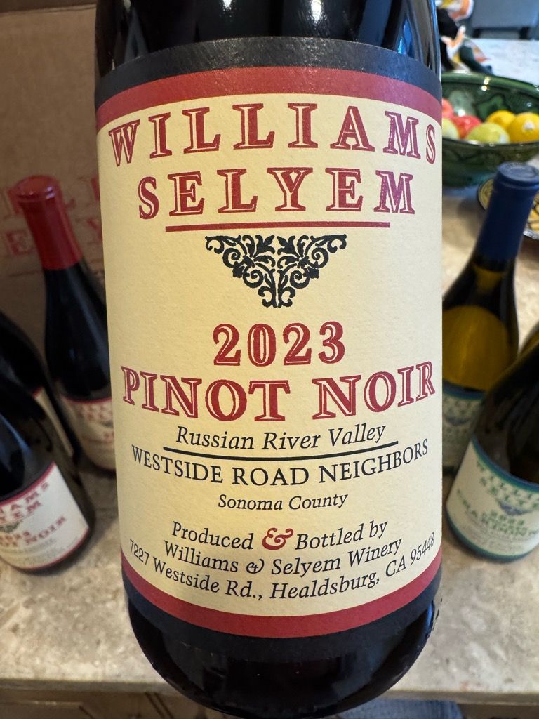 2023 Williams Selyem Pinot Noir Westside Road Neighbors, USA ...