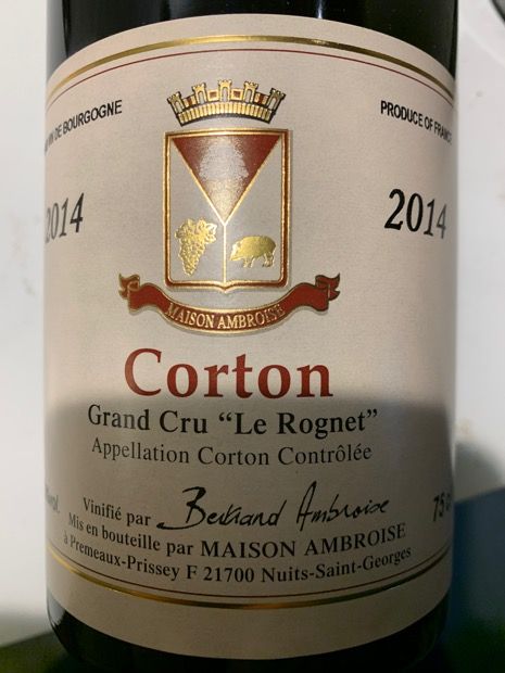2014 Maison Bertrand Ambroise Corton-Le Rognet, France, Burgundy, Côte ...