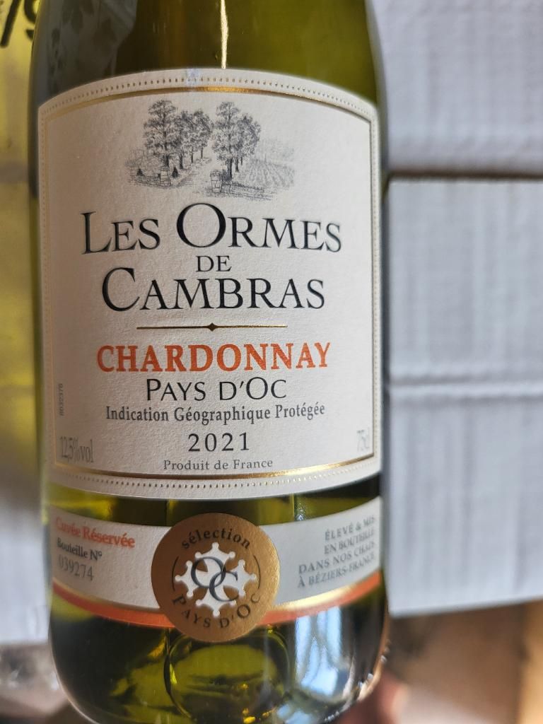 2021 Les Ormes de Cambras Vin de Pays d'Oc Cuvée Réservée, France, Languedoc Roussillon, Vin de ...