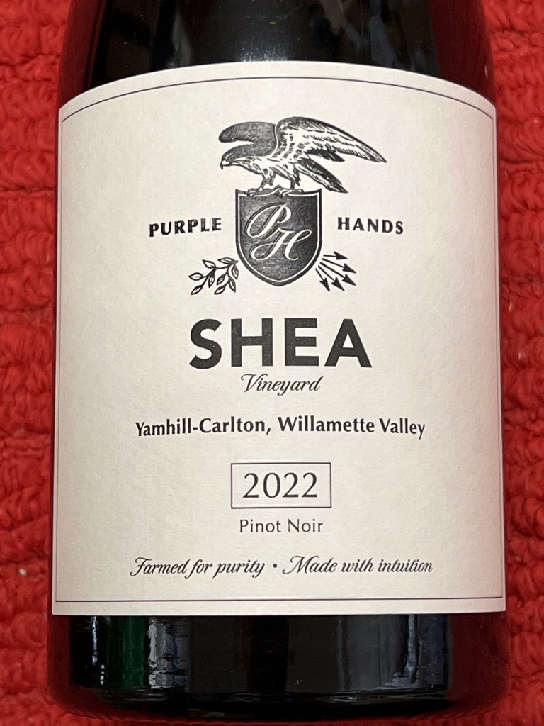 2022 Purple Hands Pinot Noir Shea Vineyard, USA, Oregon, Willamette ...