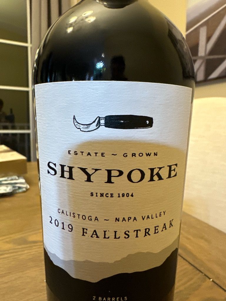 2019 Shypoke Cellars Fallstreak Calistoga, USA, California, Napa Valley ...