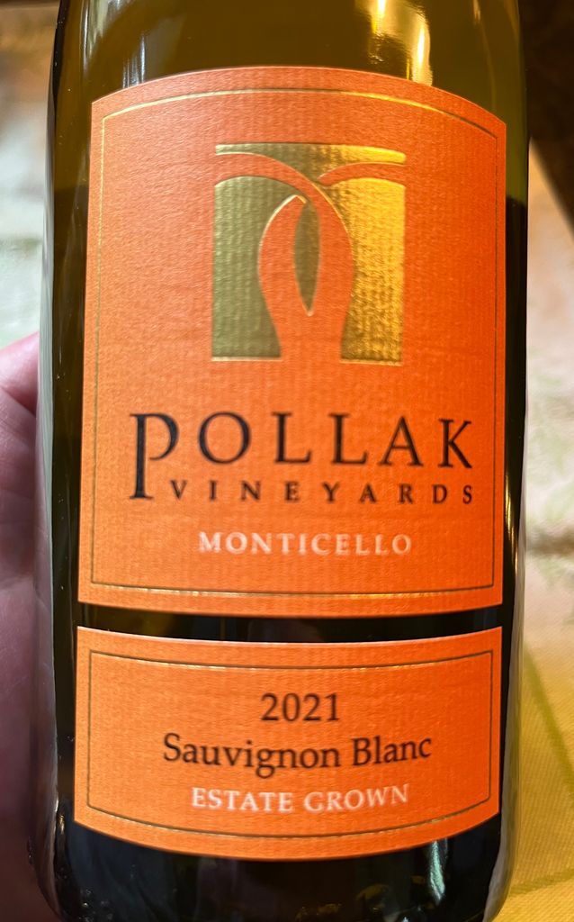 2021 Pollak Vineyards Sauvignon Blanc, USA, Virginia, Central Virginia ...