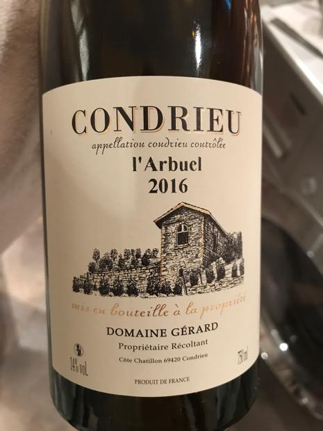 2021 Xavier Gerard Condrieu L'Arbuel, France, Rhône, Northern Rhône ...