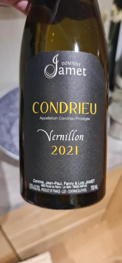 2022 Domaine Jamet Condrieu Vernillon, France, Rhône, Northern Rhône ...