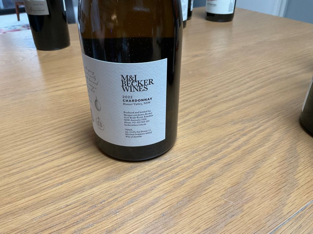 2023 M&J Becker Chardonnay, Australia, New South Wales, Hunter Valley ...