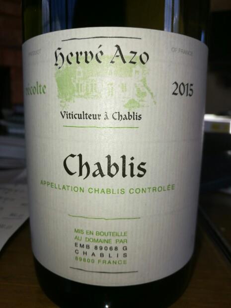 2015 Domaine Hervé Azo Chablis, France, Burgundy, Chablis - CellarTracker