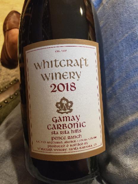 2019 Whitcraft Winery Gamay Carbonic Pence Ranch, USA, California ...