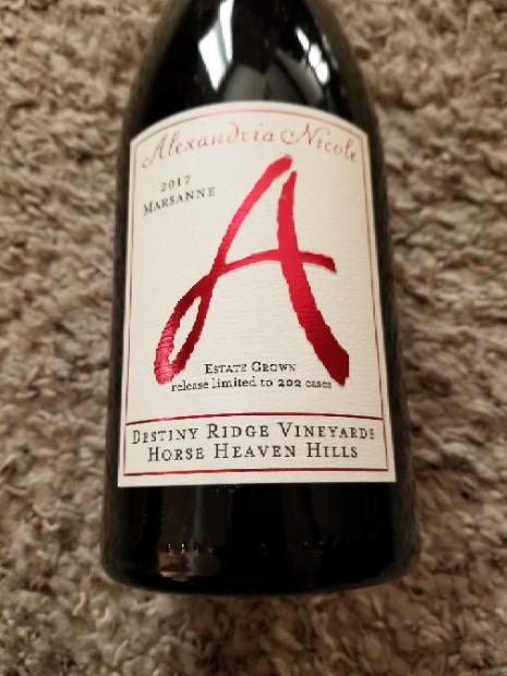2017 Alexandria Nicole Marsanne Destiny Ridge Vineyards, USA ...