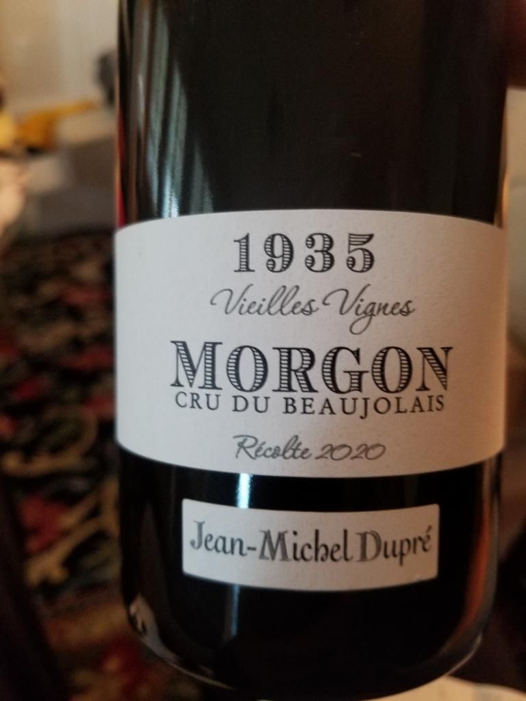 2020 Jean-Michel Dupré Morgon Vieilles Vignes de 1935, France, Burgundy, Beaujolais, Morgon ...