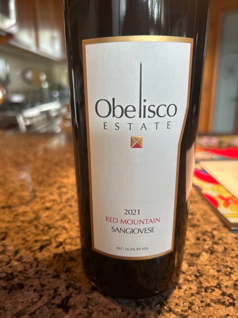 2021 Obelisco Estate Sangiovese, USA, Washington, Columbia Valley, Red ...