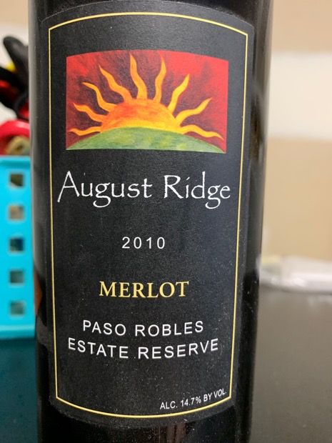 2010 August Ridge Merlot Reserve, USA, California, Central Coast, Paso ...
