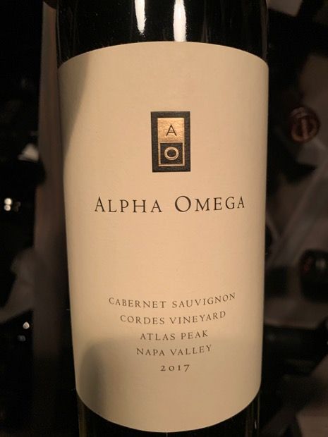 2017 Alpha Omega Cabernet Sauvignon Cordes Vineyard, USA, California ...