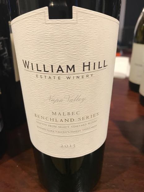 2013 William Hill Winery Malbec Bench Blend, USA, California, Napa ...