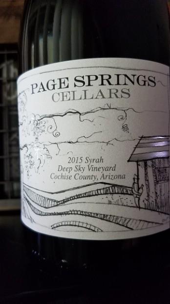 2016 Page Springs Cellars Syrah Deep Sky Vineyard, USA, Arizona ...