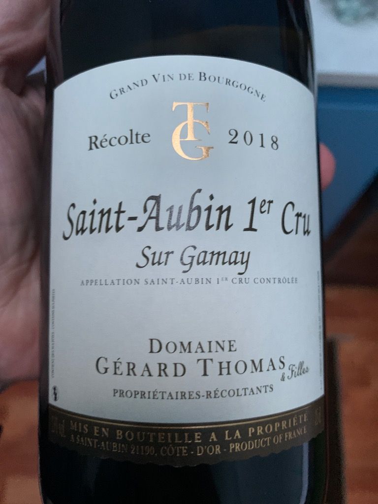 2018 Gerard Thomas Saint-Aubin 1er Cru Sous Roche Dumay Blanc, France ...