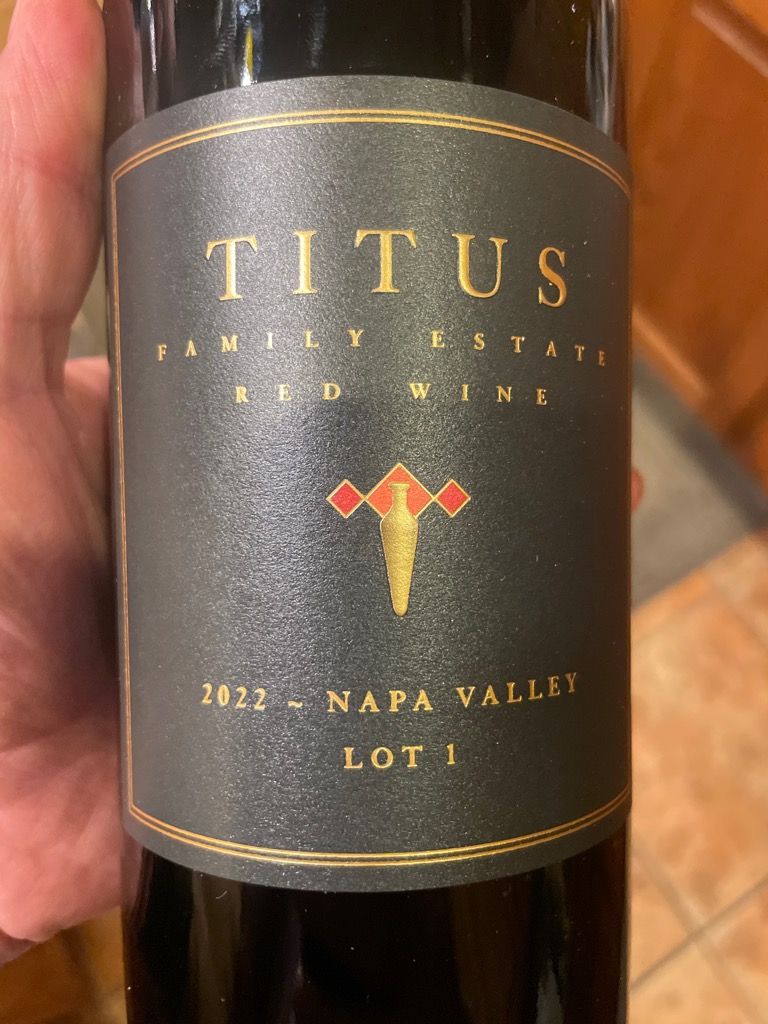 2022 Titus Red Wine Lot 1, USA, California, Napa Valley - CellarTracker
