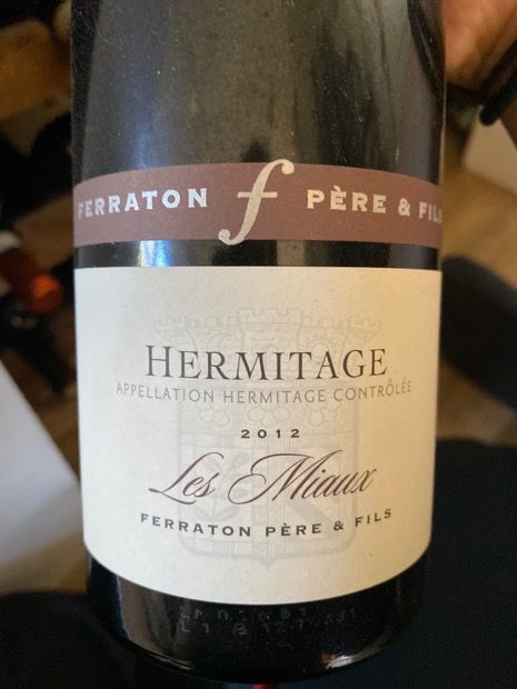 2012 Ferraton Père & Fils Hermitage Les Miaux, France, Rhône, Northern ...