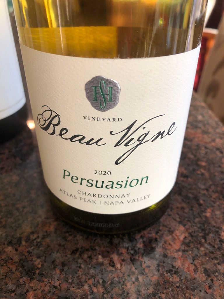 2020 Beau Vigne Chardonnay Persuasion, USA, California, Napa Valley ...
