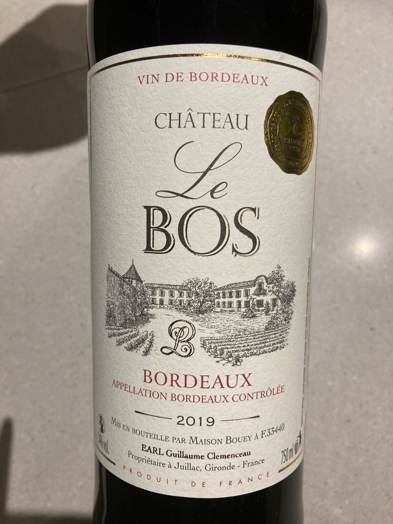 2019 Château Le Bos, France, Bordeaux - CellarTracker