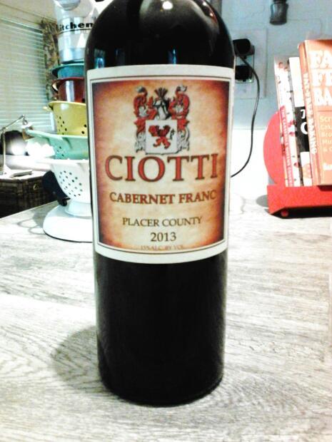 2013 Ciotti Cellars Cabernet Franc, USA, California, Sierra Foothills ...