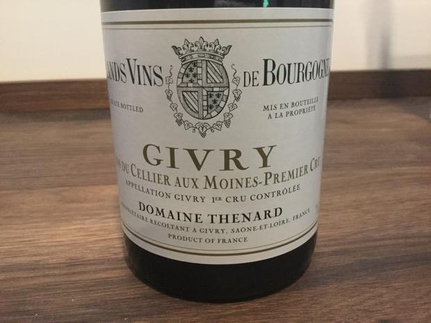 2012 Domaine Thenard Givry 1er Cru Clos du Cellier Aux Moines, France ...
