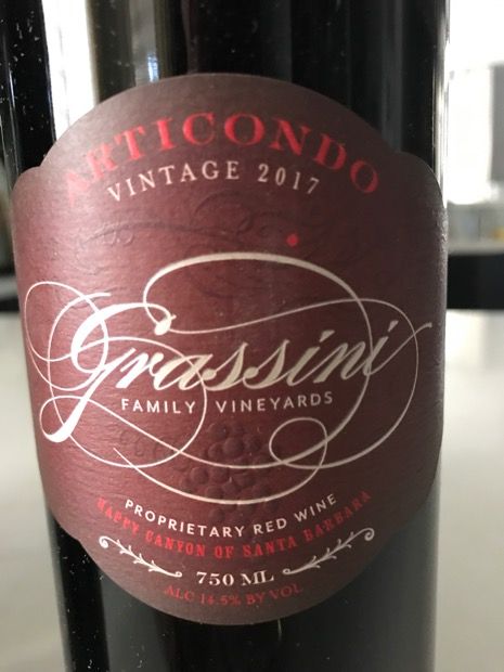 2017 Grassini Family Vineyards Articondo, USA, California, Central ...