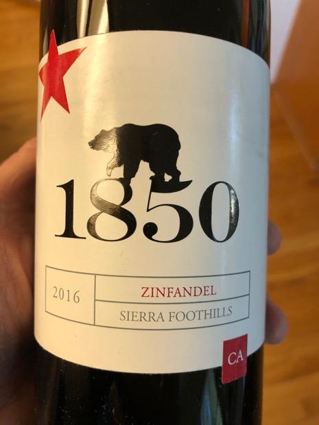 2016 1850 Wine Cellars Zinfandel, USA, California, Sierra Foothills ...