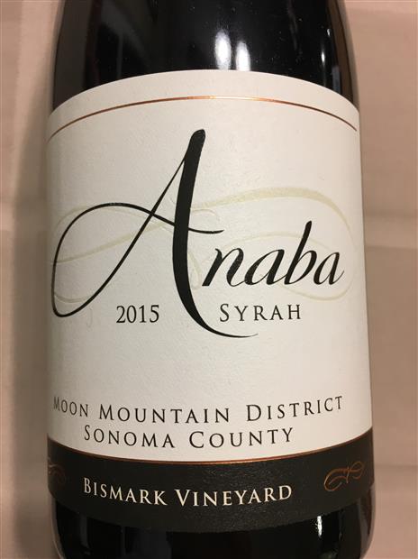 2015 Anaba Syrah Bismark Vineyard, USA, California, Sonoma County ...