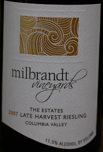 2015 Milbrandt Vineyards Late Harvest Riesling, USA, Washington ...