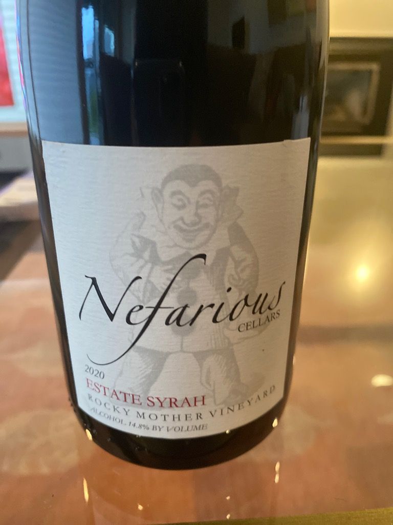 2020 Nefarious Cellars Syrah Estate Rocky Mother, USA, Washington, Columbia Valley - CellarTracker