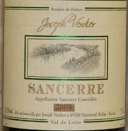 2008 Joseph Verdier Sancerre, France, Loire Valley, Upper Loire ...