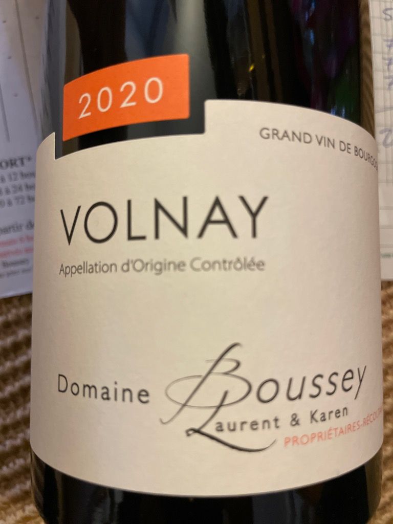 2020 Domaine Laurent Boussey Volnay, France, Burgundy, Côte de Beaune ...