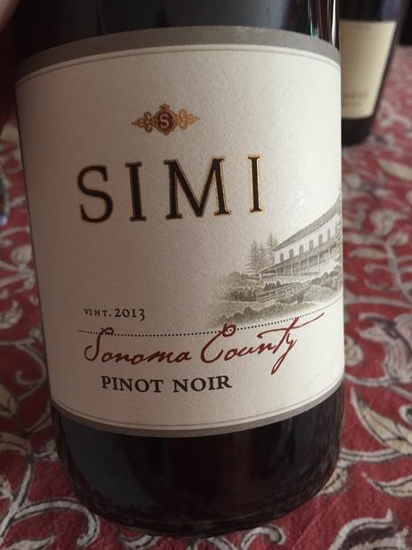 2013 Simi Pinot Noir Sonoma County, USA, California, Sonoma County ...