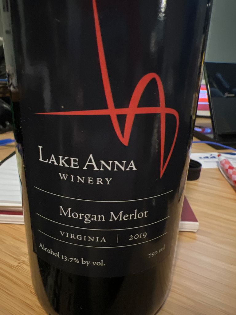 2019 Lake Anna Winery Merlot Morgan Merlot, USA, Virginia - CellarTracker