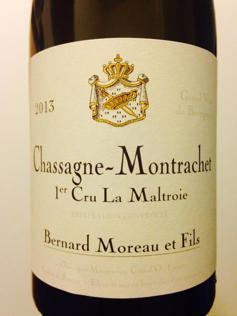 2013 Domaine Bernard Moreau et Fils Chassagne-Montrachet 1er Cru La ...