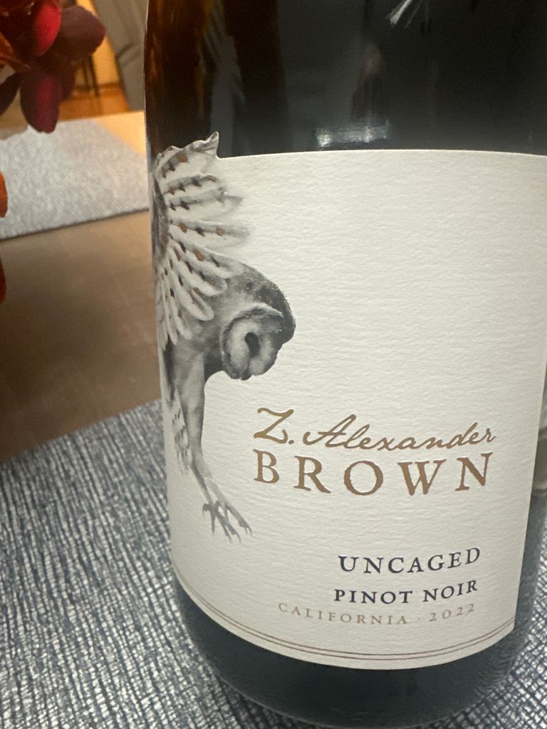 2023 Z. Alexander Brown Pinot Noir Uncaged, USA, California, Sonoma ...