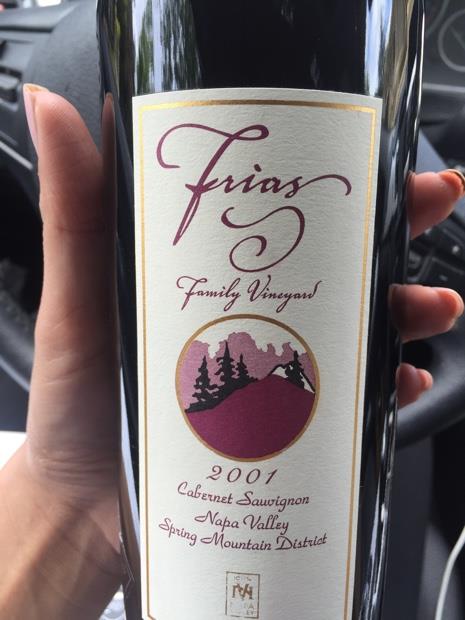 2001 Frias Family Vineyard Cabernet Sauvignon Spring Mountain District ...