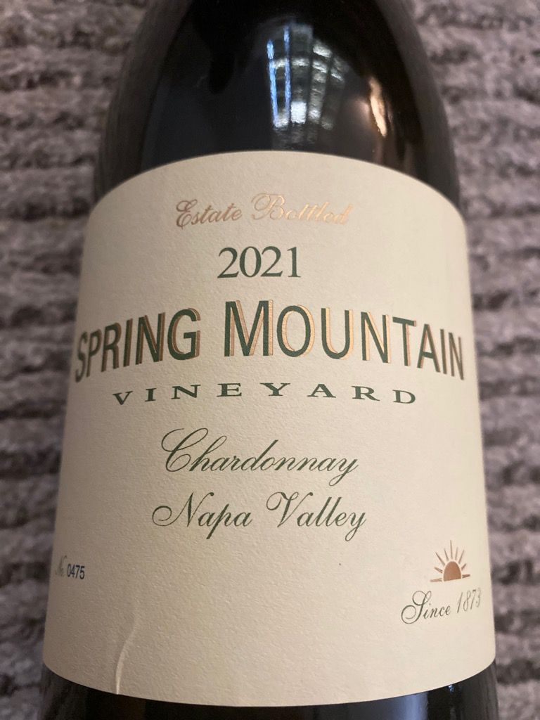 2022 Spring Mountain Vineyard Chardonnay, USA, California, Napa Valley ...
