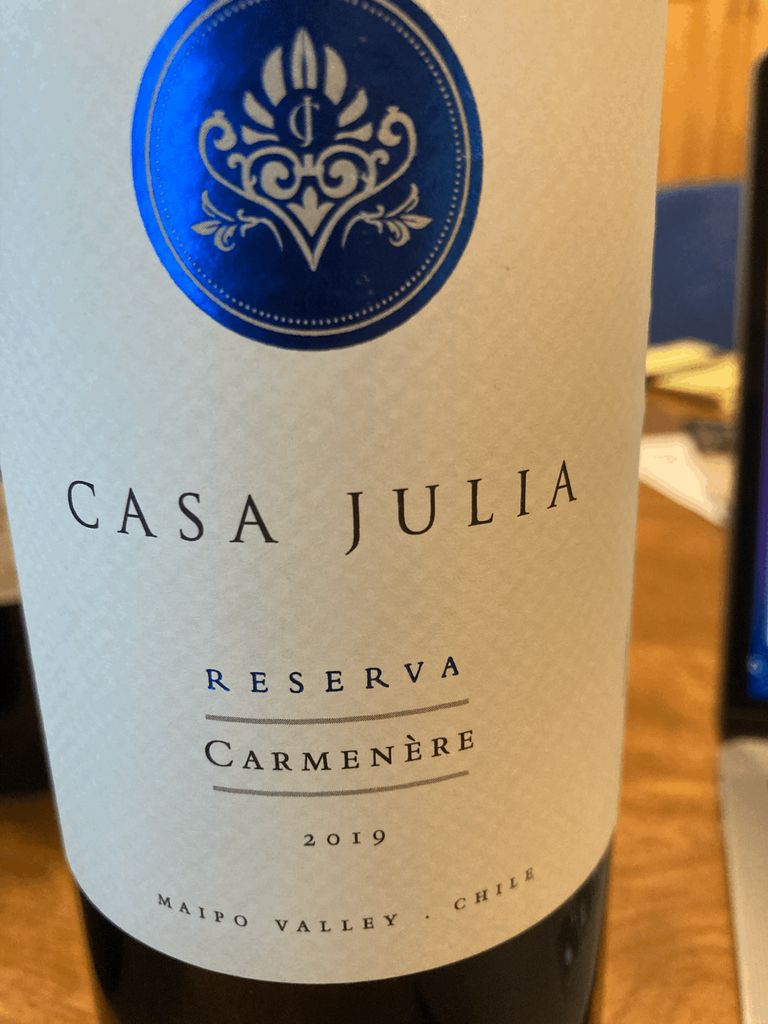 2018 Casa Julia Carménère Reserve Maipo Valley, Chile, Maipo Valley ...